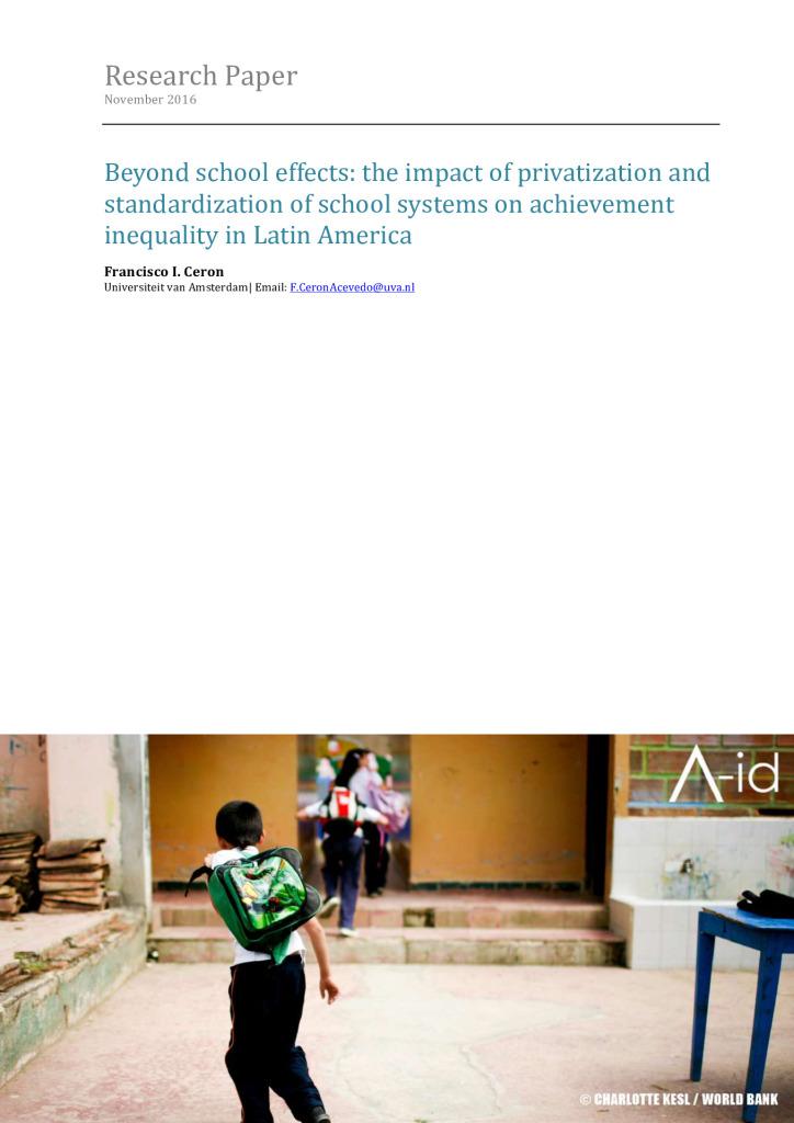 Beyond school effects: the impact of privatization and standardization ...